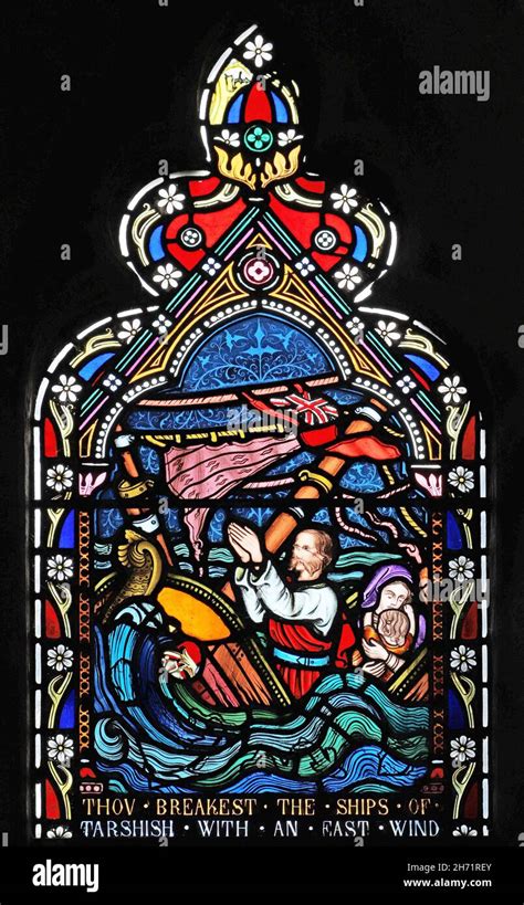A Stained Glass Window By Frederick Preedy Commemmorating The Sinking