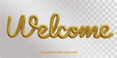 Premium Psd Welcome Text One Line Gold Isolated On White Background