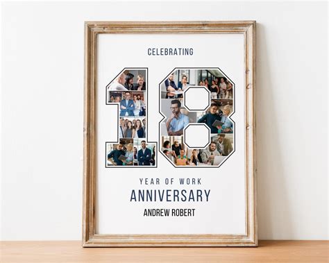 Work Anniversary Ts Personalized Ts18th Anniversary