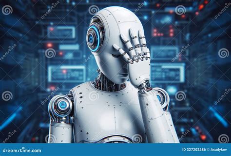 Ai Robot Gesture Facepalm Artificial Intelligence Frustration Embarrassment Face Palm Oops Stock