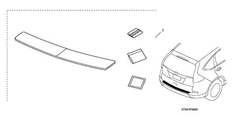08p48 T0a 103 Genuine Honda Rear Bumper Applique