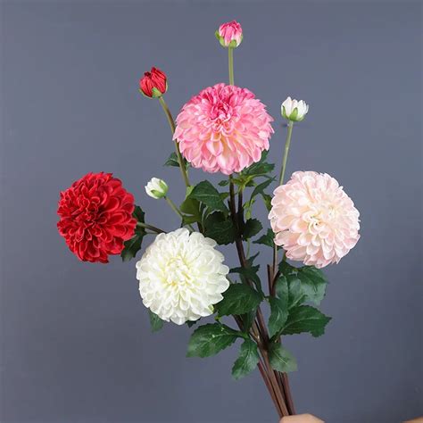 High Quality Artificial Dahlia Flower Big Silk Dahlia For Decoration