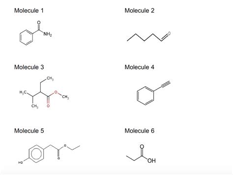 Solved Molecule 1 Nh Molecule 3 Ch Hsc Ch Ch Molecule 5 Ho