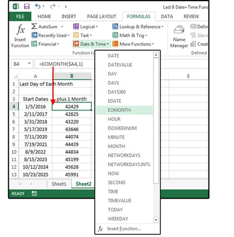 Excel Date And Time Functions Tutorial Edate Yearfrac Eomonth