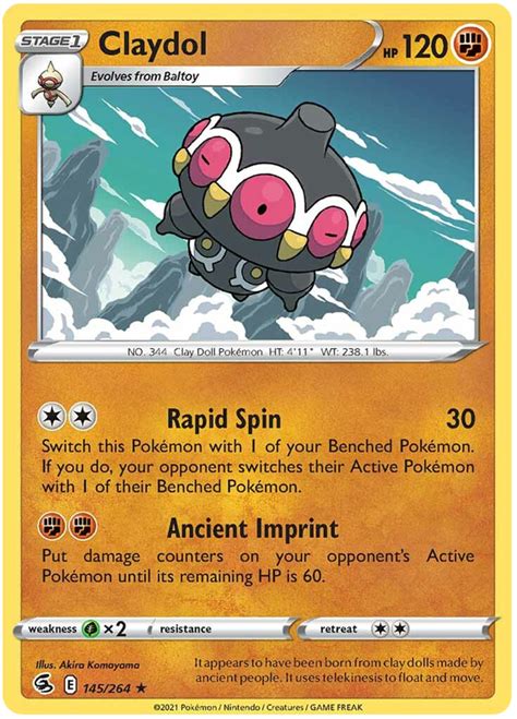 Claydol Fusion Strike 145 Pokemon Card