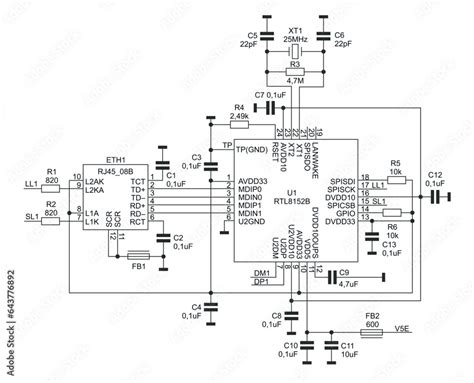 Vector De Stock Schematic Diagram Of Electronic Device Vector Drawing Electrical Circuit With