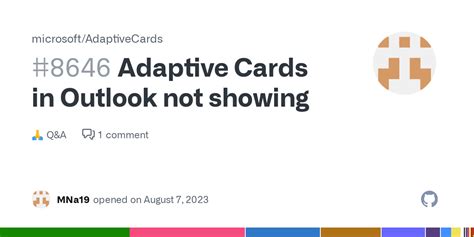 Adaptive Cards In Outlook Not Showing Microsoft Adaptivecards Discussion Github