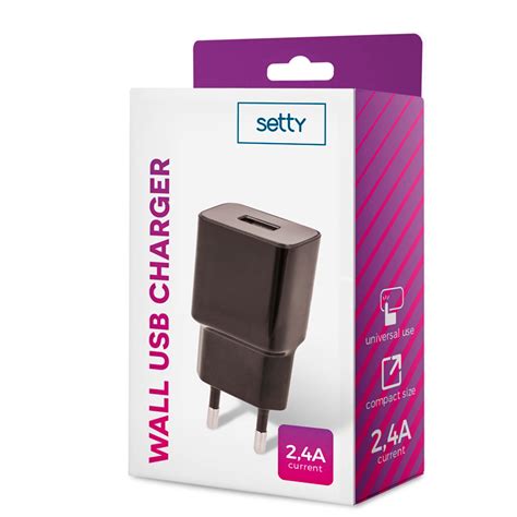 Setty USB Lader 2 4A 1xUSB A Sort 49 DKK