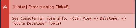 Linter Flake Error Running Flake Issue Atomlinter Linter