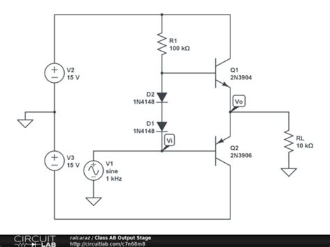 Class AB Output Stage CircuitLab