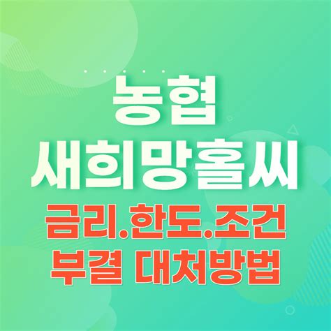 농협 새희망홀씨한도 실검뉴스