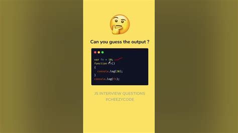 Javascript Interview Question Hoisting Concept Cheezycode Shorts