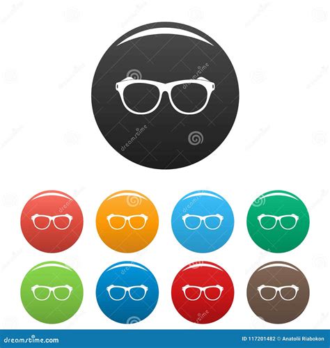 Vintage Eyeglasses Icons Set Color Vector Stock Vector Illustration