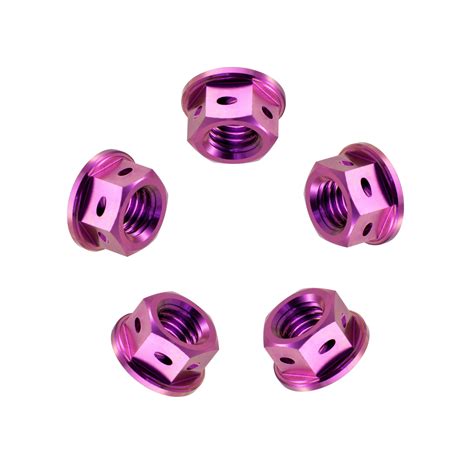 Rison Titanium Flanged Nuts M8x125mm Gr5 Drilled Nuts 5pcs