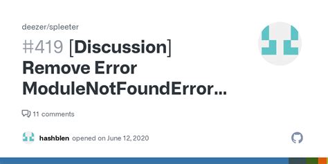 Discussion Remove Error Modulenotfounderror No Module Named Numba