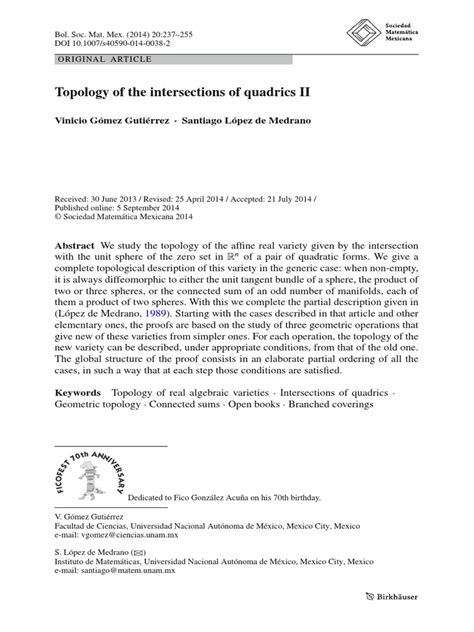 Topology Of The Intersections Of Quadrics Ii Pdf Eigenvalues And