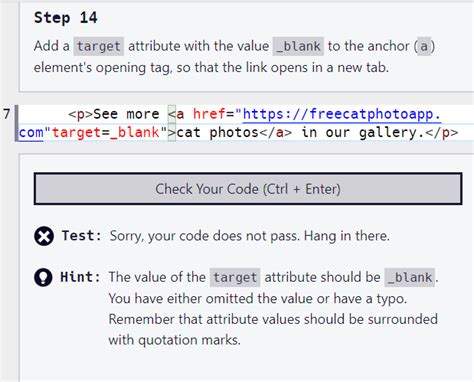 Learn HTML By Building A Cat Photo App Step 14 HTML CSS The FreeCodeCamp Forum