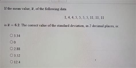 solved if the mean value xˉ of the following data