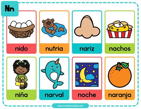Palabras Con La N Palabras Con Na Ne Ni No Nu Abc Preschool Back 2 School