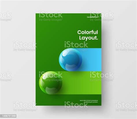 여러 가지 빛깔의 광고지 A4 벡터 디자인 그림입니다 최소한의 3d 공 엽서 개념 A4 용지에 대한 스톡 벡터 아트 및 기타