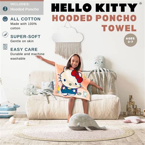 Hello Kitty 美國 Hello Kitty 超柔軟棉質斗蓬浴巾 Hktvmall 香港最大網購平台