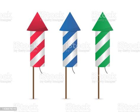 멀티 컬러 로켓 경례 미국의 경례 로켓 벡터 일러스트레이션 스톡 이미지 불꽃놀이 제작물에 대한 스톡 벡터 아트 및 기타 이미지