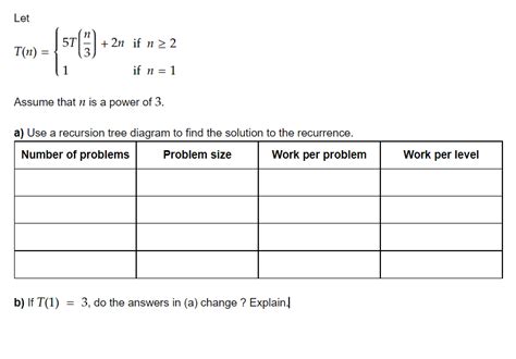 Solved Let Tn 5t3n2n1 If N≥2 If N1 Assume That N Is A