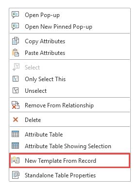 Create A Table TemplateArcGIS Pro Documentation