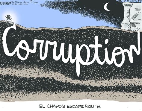 Editorial Cartoon Mexico El Chapo Escape The Week