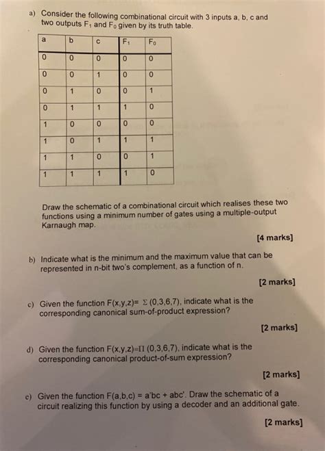Solved A Consider The Following Combinational Circuit With Chegg