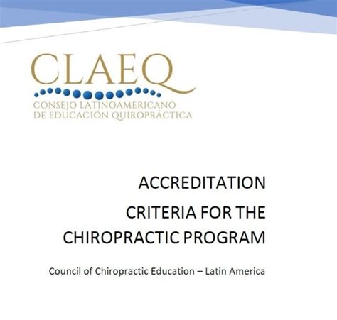 Chiropractic Program Accreditation Standards Manual