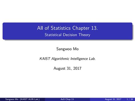 Statistical Decision Theory Pdf