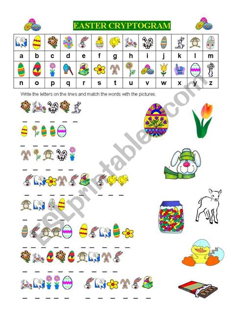 Easter Cryptogram Esl Worksheet By Jecika
