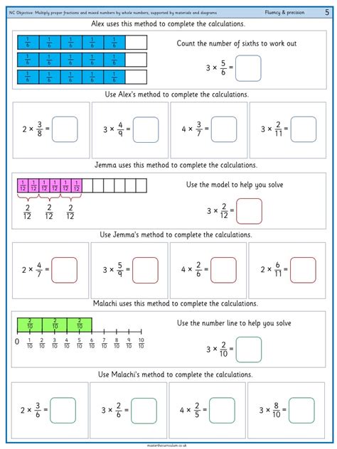 Multiply Proper Fractions And Mixed Numbers By Whole Numbers Worksheets Library