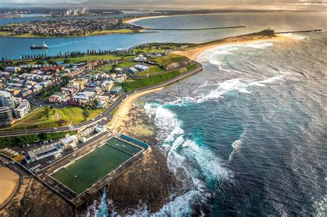Download Newcastle Australia Coastline Aerial View Wallpaper