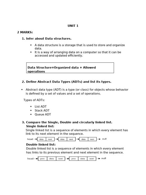 Unit 1 Iq Pdf Queue Abstract Data Type Data Type