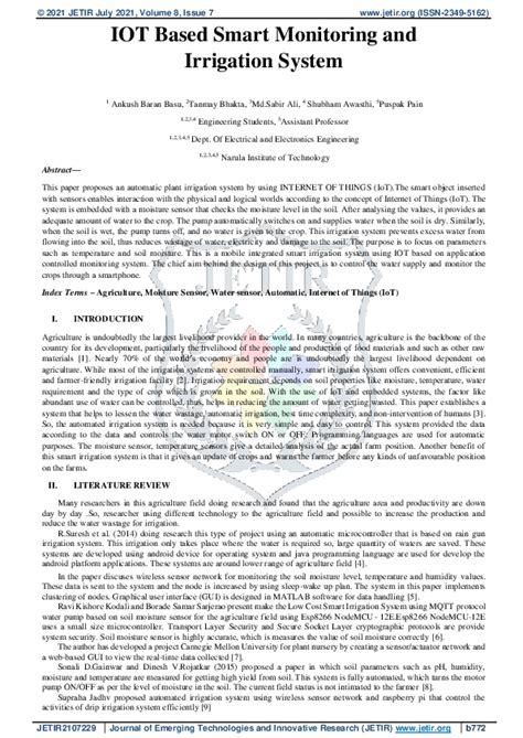 Pdf Iot Based Smart Monitoring And Irrigation System