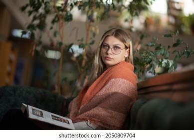 Beautiful Smart Blonde Nerd Girl Library Stock Photo Shutterstock