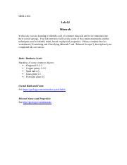 GEOL Lab Minerals Docx GEOL Lab Minerals In This Lab You Are Learning To