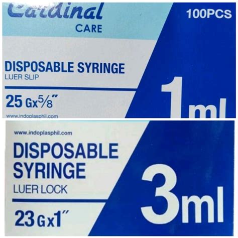 Disposable Syringe 1ml And 3ml 100 Pcs Shopee Philippines