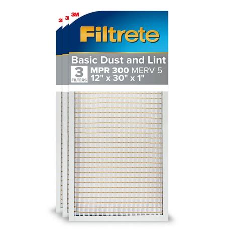 Filtrete 12 In W X 30 In L X 1 In Merv 5 300 Mpr Basic Dust And Lint Electrostatic Air Filter 3