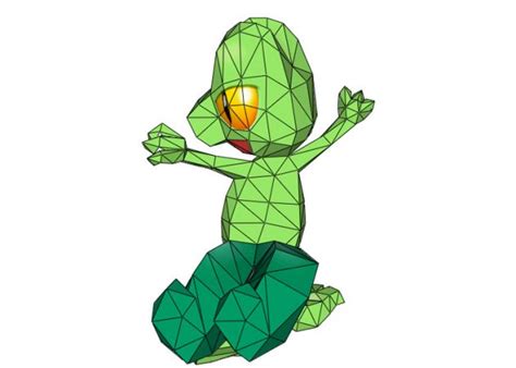 Pokemon Treecko Kit Shop Đồ Chơi Mô Hình Giấy Papercraft Toy