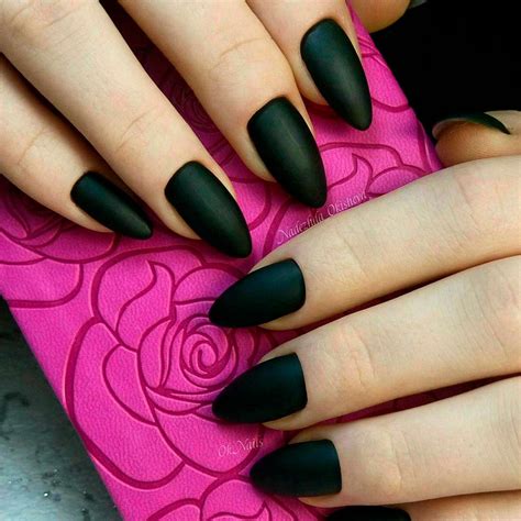 Black Matte Acrylic Nails