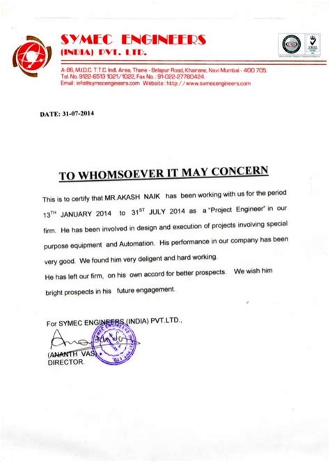 Internship Certificate Format Sample Template Example Artofit