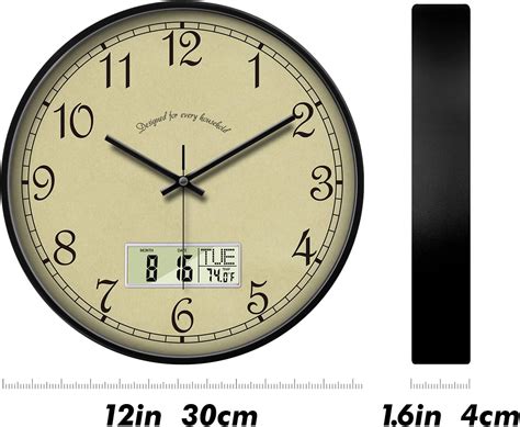Scoage Digital Analog Wall Clock With Temperature And Date India Ubuy