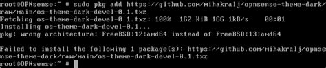 Install Fails On Freebsd13amd64 · Issue 1 · Mihakraljopnsense Theme Dark · Github