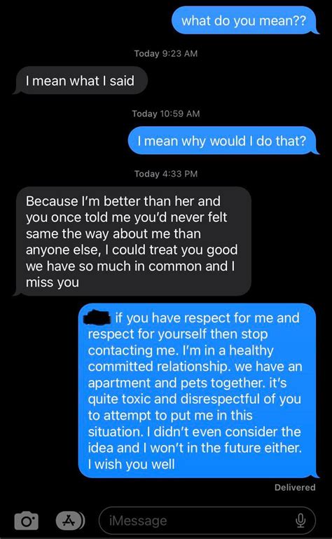 Ex Continued To Text Me After Over A Year Had Passed And Finally Threw