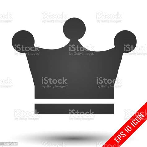 크라운 아이콘입니다 크라운 기호입니다 흰색 바탕에 왕관의 간단한 평면 로고입니다 벡터 일러스트입니다 공주에 대한 스톡 벡터 아트