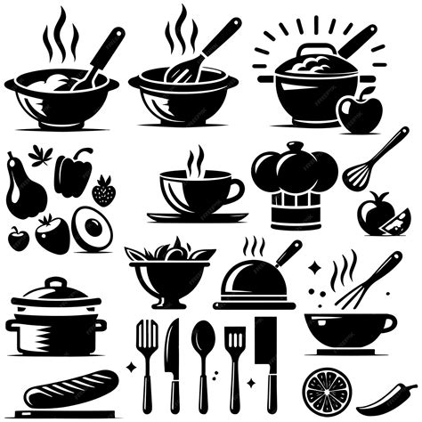 Premium Vector Collection Of Various Cook Icons With White Background