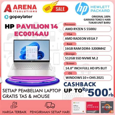 Jual Hp Pavilion 14 Ryzen 5 5500 Ryzen 5 5500 16gb 512ssd W10 Ohs 14